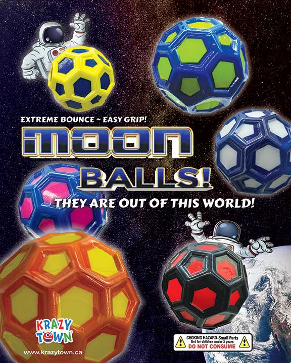 MOON BALLS ( HIGH BOUNCE BALLS) *SELF VENDING 2" * 250CT – Krazytown Sales